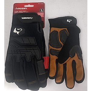 Husky Heavy Duty Goat Leather Gloves (2-Pack) Large Size