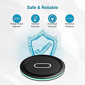 15W Fast Wireless Charger for Pixel 7 Pro/7/6 Pro/6/5/4 XL/4/3/3 XL, Samsung Galaxy S23 S22 Ultra S21 FE S20 S10 Plus S9 S8, iPhone 14 13 12 11 Pro Max, Fast Wireless Charging Pad Station Qi-Certified