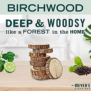 MRS. MEYER'S CLEAN DAY Bar Soap, Use as Body Wash or Hand Soap, Made with Essential Oils, Birchwood_, 5.3 oz, 4 Bars