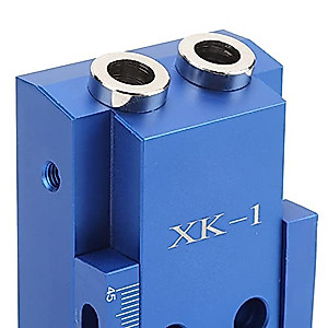 MISNODE Woodworking Inclined Hole Positioner Aluminum Alloy 15 Degree Drill Guide Dowel Jig Kit Hole Punch Locator Kit Hole Locator Positioner for Woodworking Punching