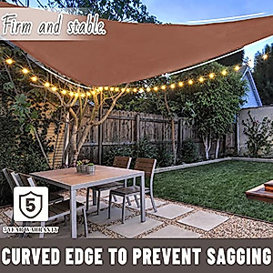 LOVE STORY 8' x 12' Rectangle Brown Sun Shade Sail Canopy UV Block Awning for Outdoor Patio Garden Backyard (We Make Custom Size)