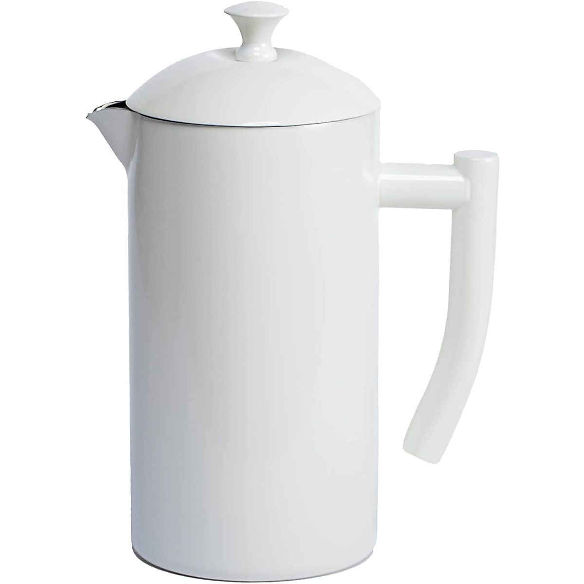 Frieling Double-Walled Stainless Steel French Press Coffee Maker - Snow White - 34 fl oz - Camping French Press Coffee Maker