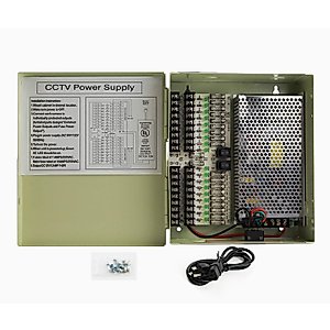 18 Outputs 12 Amp 12V DC CCTV Distributed Power Supply Box for Security Camera, UL Listed