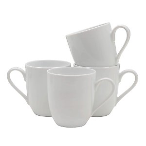 Everyday White by Fitz and Floyd 12 Ounce Mugs, Set of 4, 4 Count (Pack of 1)