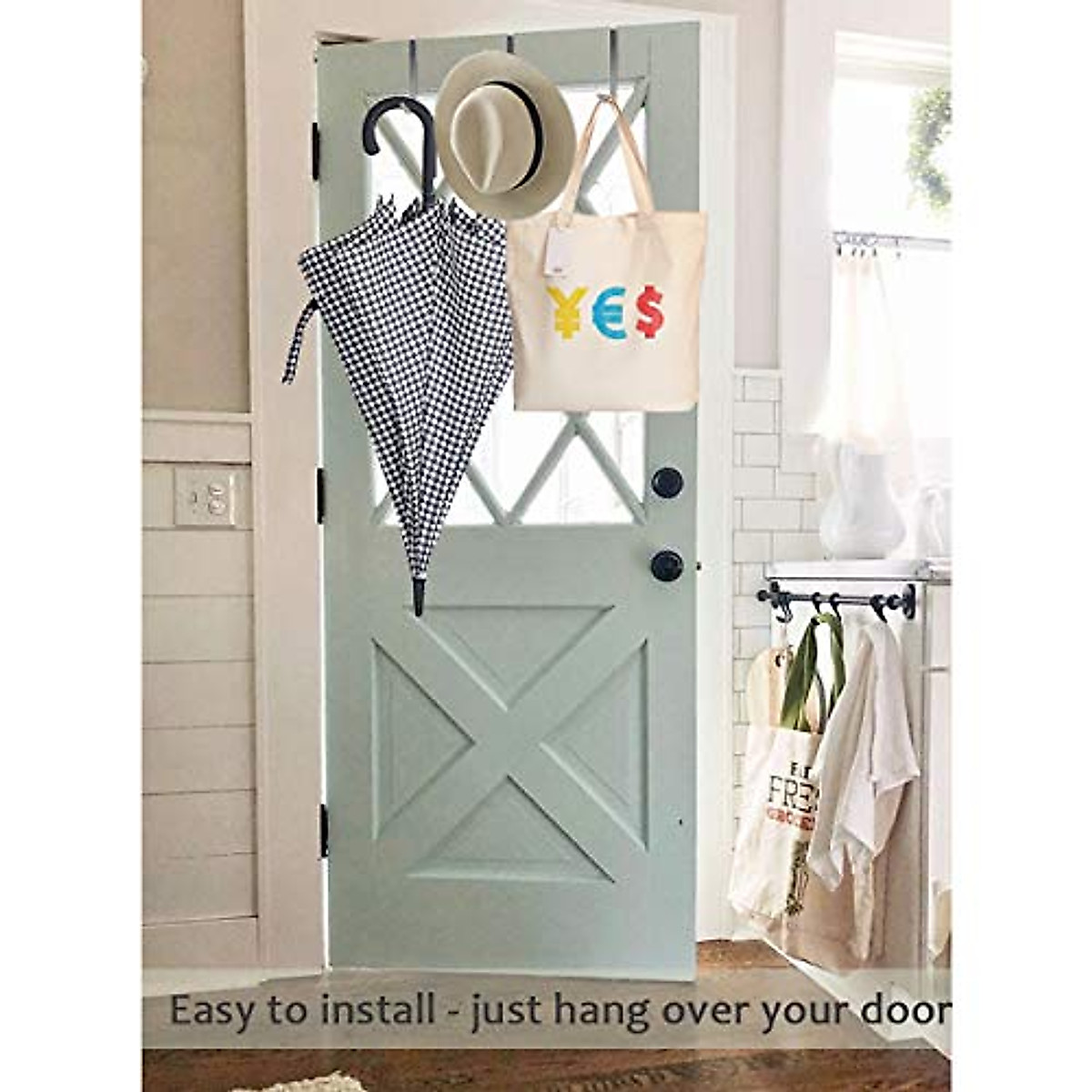 THSIREE 10Pcs Over The Door Hooks, Metal Door Hanger Z Hooks, Sturdy Over Door Hooks for Hanging Clothes, Towels, Coats and More
