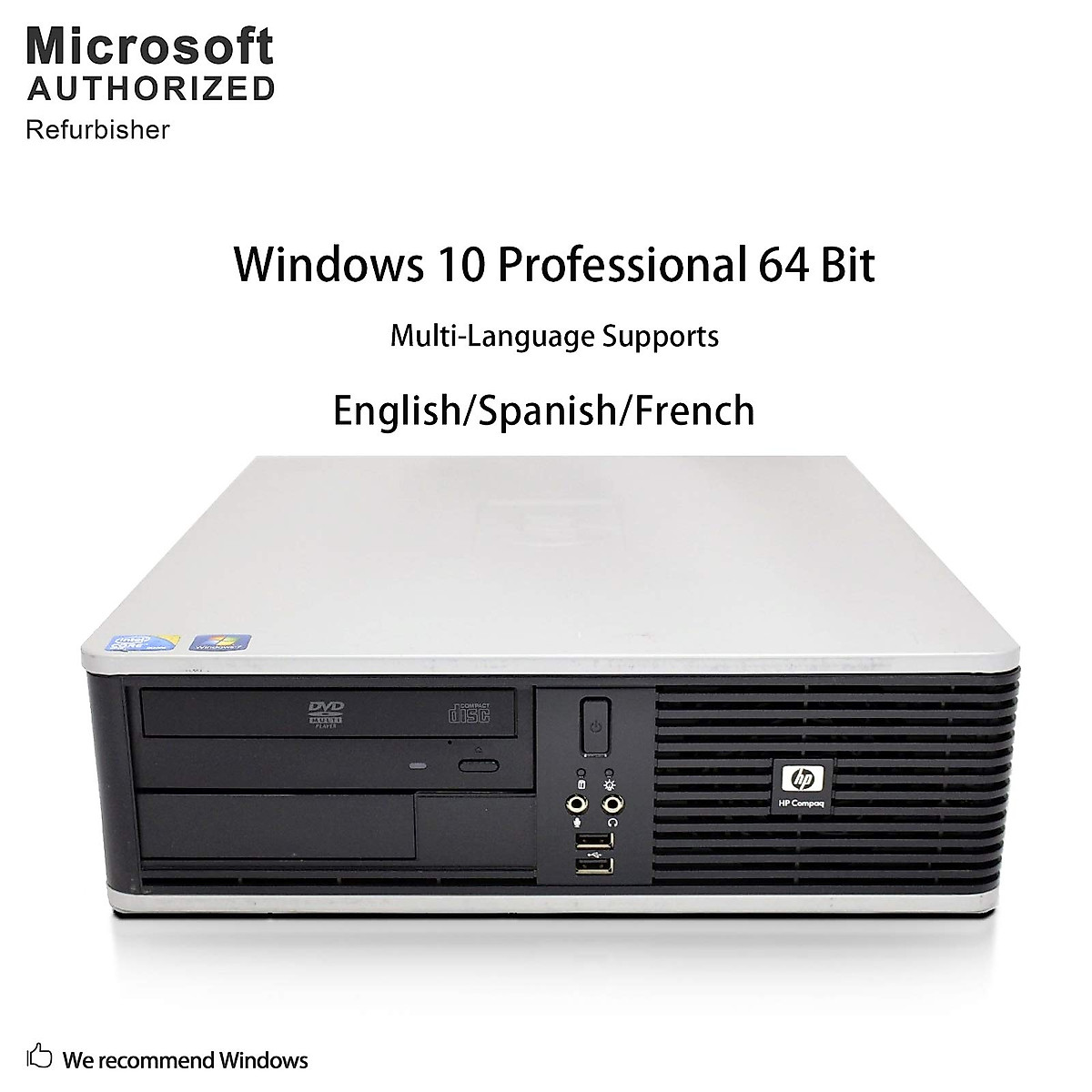 HP Small Form Factor Desktop PC Computer Package, Intel Quad Core i5 up to 3.4GHz, 8G DDR3, 1T, DVD, VGA, DP, 20 Inch LCD Monitor(Brands May Vary), Keyboard, Mouse, Windows 10 Pro 64 Bit (Renewed)