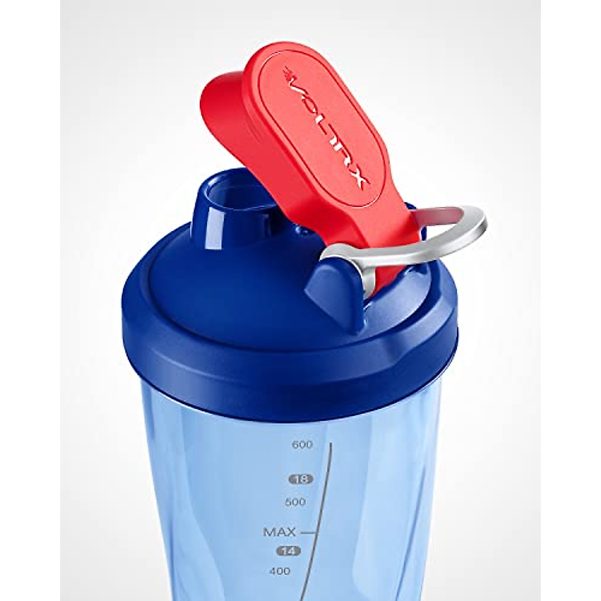 VOLTRX Electric Shaker Bottle - VortexBoost Portable USB C Rechargeable Protein Shake Mixer, Shaker Cups for Protein Shakes and Meal Replacement Shakes, BPA Free, Waterproof, Colored Light Base, 24 oz