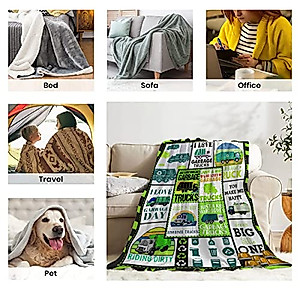 Citrasena Flannel Fleece Super Soft Cozy Blanket I Love Garbage Trucks Lightweight Warm Throw Blanket for Couch Living Room Bed Sofa Travel 50"x40" for Kid
