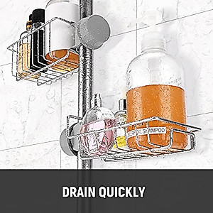 Buoluty Clawfoot Tub Shower Caddy(Shower Rod Not Included),Clawfoot Tub Accessories,Tub Caddy,SUS304 Stainless Steel Shower Shelves,Clawfoot Tub Soap Caddy