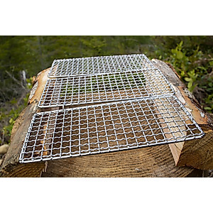 Family 3-Pack - The Original Bushcraft Grill - Welded Stainless Steel High Strength Mesh (Campfire Rated) - Expedition Research LLC, USA