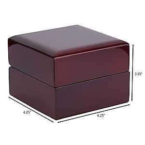 Noble Piano Wood Watch Gift Box - Luxury Single Watch Box - Comes with a Two Piece Packer and Ribbon (Mahogany)