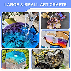 Teexpert Epoxy Resin 2 Gallon Kit, Crystal Clear Resin Epoxy Food Safe with Pump, Casting Resin Bubble Free Anti Yellowing, Art Resin Epoxy Resin for Jewelry Making, Table Top, Wood & Art Crafts