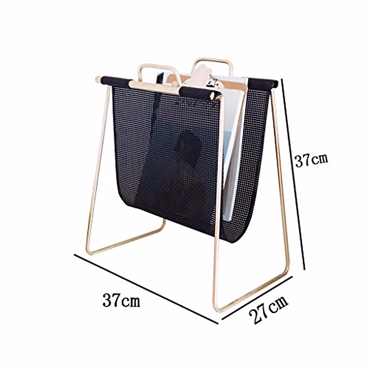 Newspaper Baskets Nordic Minimalist Magazine Rack U-Shaped Metal Shelf Floor-Mounted Living Room Bedroom Portable Storage Rack, Black