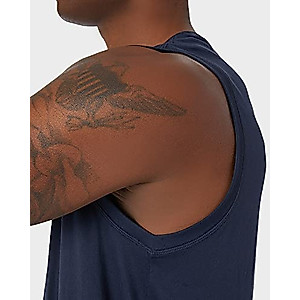 32 DEGREEES Men's Cool Classic Relaxed Tank | Anti-Odor | 4-Way Stretch | Moisture Wicking, Navy, Large