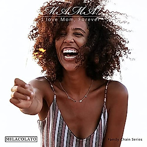 MILACOLATO Mama Necklace 925 Sterling Silver Mother Necklace 14K White Gold Plated Mom Necklaces Mother's Day Gifts for Mom New Mum Grandma Women Wife