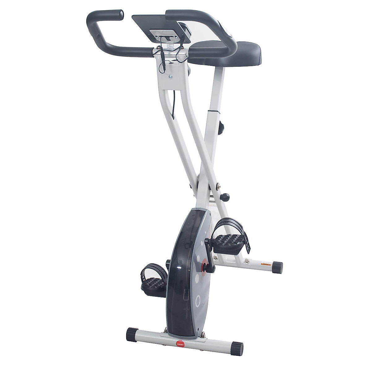 Sunny Health & Fitness Comfort XL Ultra Cushioned Seat Folding Exercise Bike with Device Holder, Gray - SF-B2989