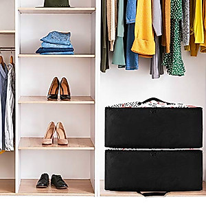 MCHIVER Quilt Storage Bag Clothing Organizer - Flamingo Pattern Under Bed Storage Bins Bedroom Storage Clear Window & Carry Handles Great for Under Bed Storage