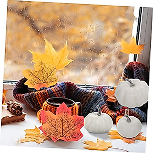 ORFOFE 1 Set Artificial Pumpkin Fake Pumpkin Ornament Fall Decorations Fall Autumn Pumpkin Simulation Pumpkin DIY White Pumpkin Halloween Home Decor Pumpkin Decor Wreath Desktop Foam