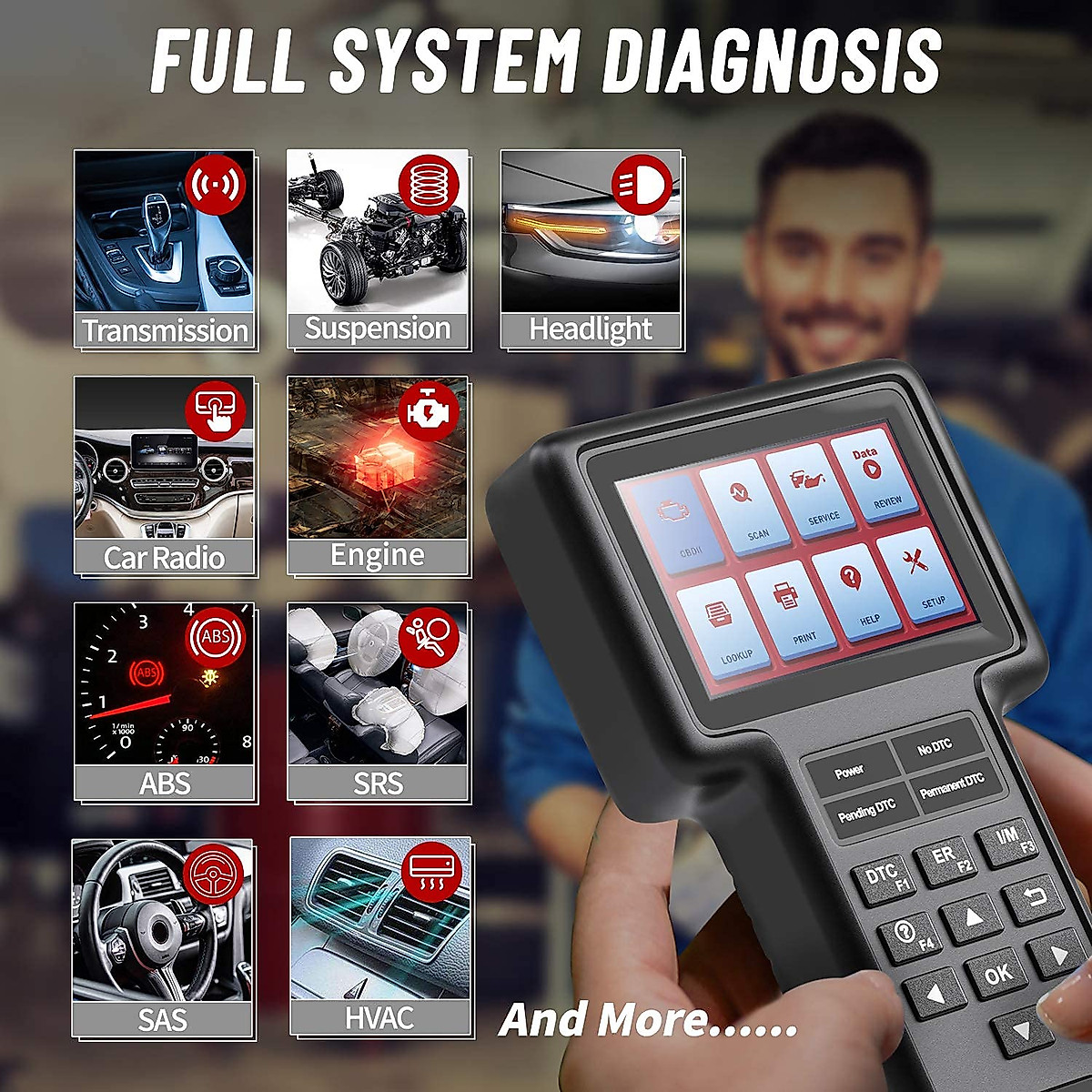 ThinkScan OBD2 Code Reader Compatible for BMW,Thinkcar 10 Modes Full System Vehicles Diagnosis Scan Tool with Oil EPB SAS ETS D-PF Reset Functions Lifetime Free Update