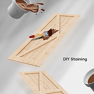 EaseLife 32in x 84in Sliding Barn Door with 5.5FT Barn Door Hardware Kit & Handle Included,DIY Assemblely,Easy Install,Interior Rooms & Storage Closet,K-Frame