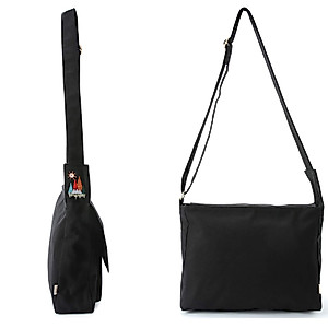 Togood Literary Canvas Crossbody Bag Casual Shoulder Bag Hobo Bags Fashion Simple Bag (Black)…