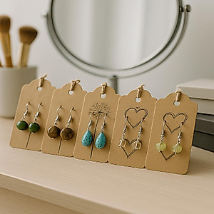 200PCS Kraft Paper Gift Tags with String, Blank Gift Bags Tags Price Tags(Brown)