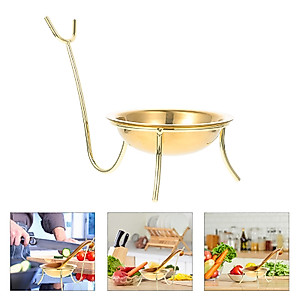 Hemoton Standing Spoon Rest Stainless Steel Spoon Rset Spoon Ladle Holder Scoop Storage Rack Skimmer Spoon Stand Kitchen Utensil Organizer for Home Restaurant Coffee Spoon Holder