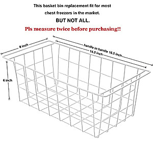 Orgneas Chest Freezer Organizer Bins Deep Freezer Basket Storage Rack Bins Metal Wire Baskets 2 Packs
