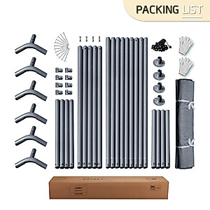 Gardesol Storage Shelter, 6x8 ft Portable Shed Outdoor Carport with Roll-up Zipper Door, Waterproof and UV Resistant Outdoor Storage Shed for Bike, ATV, Motorcycle Shelter, Gray