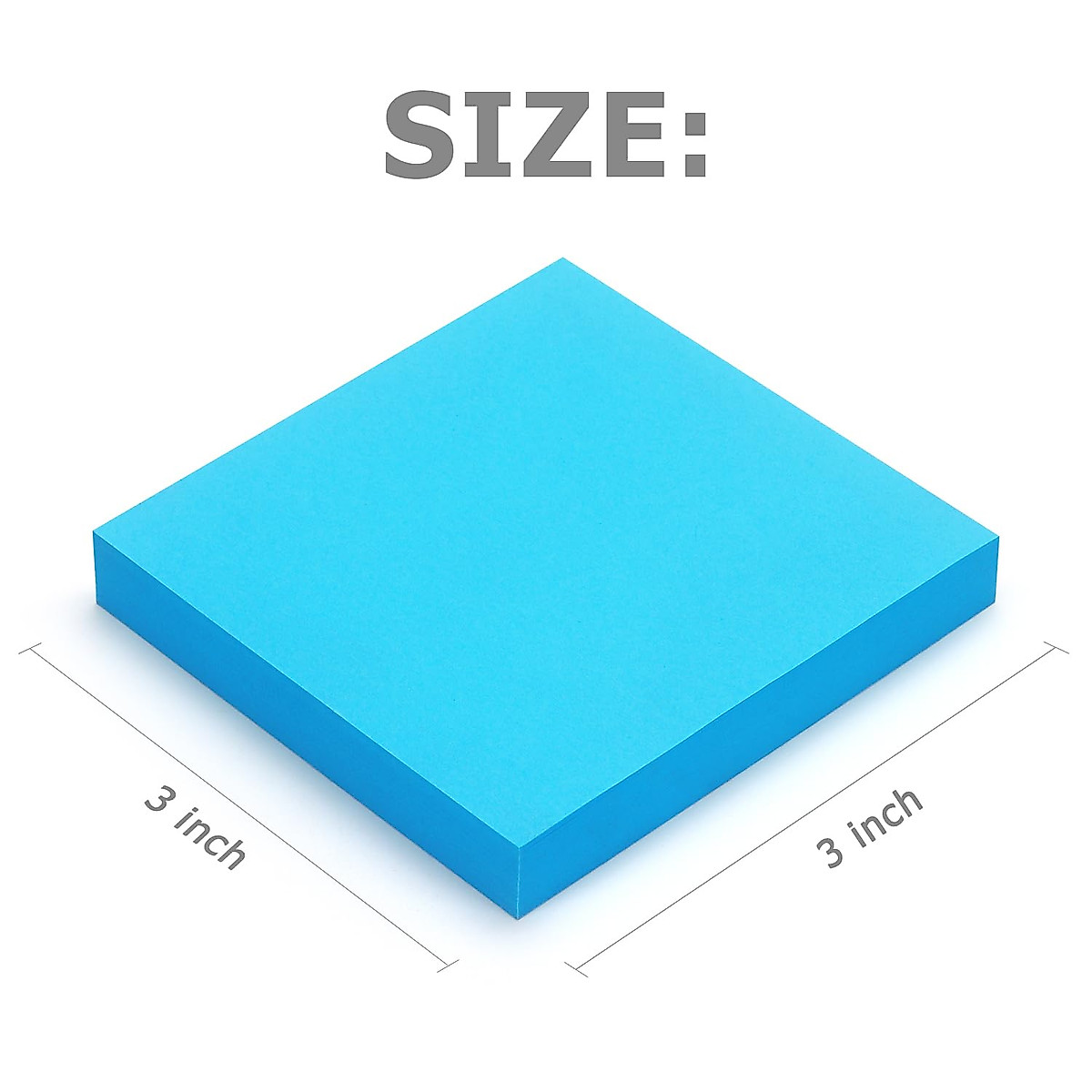 Pop Up Sticky Notes 3x3 inch Bright Colors Self-Stick Pads 12 Pads/Pack 100 Sheets/Pad Total 1200 Sheets