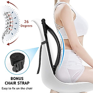 NEOATHLETE Back Cracker - Extra Silicone Pad and Chair Strap for Office Chair - Helps with Sciatica Pain Relief, Lower Back Pain Relief - Lumbar Back Stretcher - Spine Deck Board - Spine Corrector