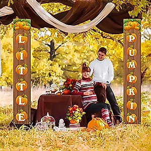 Welcome Little Pumpkin Banner,Rustic Fall Autumn Pumpkin Baby Shower&Birthday Party&Gender Reveal Decoration Backdrop for Home Farmhouse