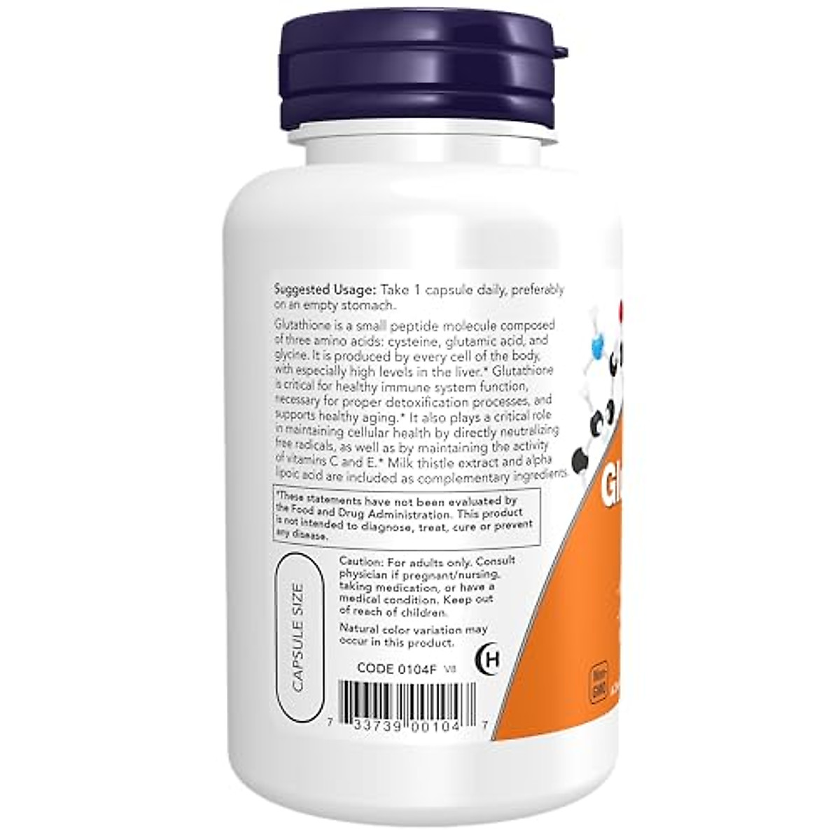 NOW Supplements, Glutathione 500 mg, With Milk Thistle Extract & Alpha Lipoic Acid, Free Radical Neutralizer*, 60 Veg Capsules