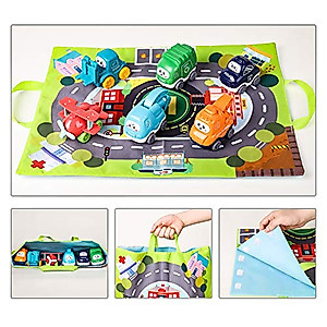 ALASOU Baby Truck Car Toy and Playmat Storage Bag(6 Sets)|Baby Toys 12-18 Months|Infant Toys for 1 2 3 Year Old boy Girl|1st Birthday Gifts for Toddler Toys Age 1-2