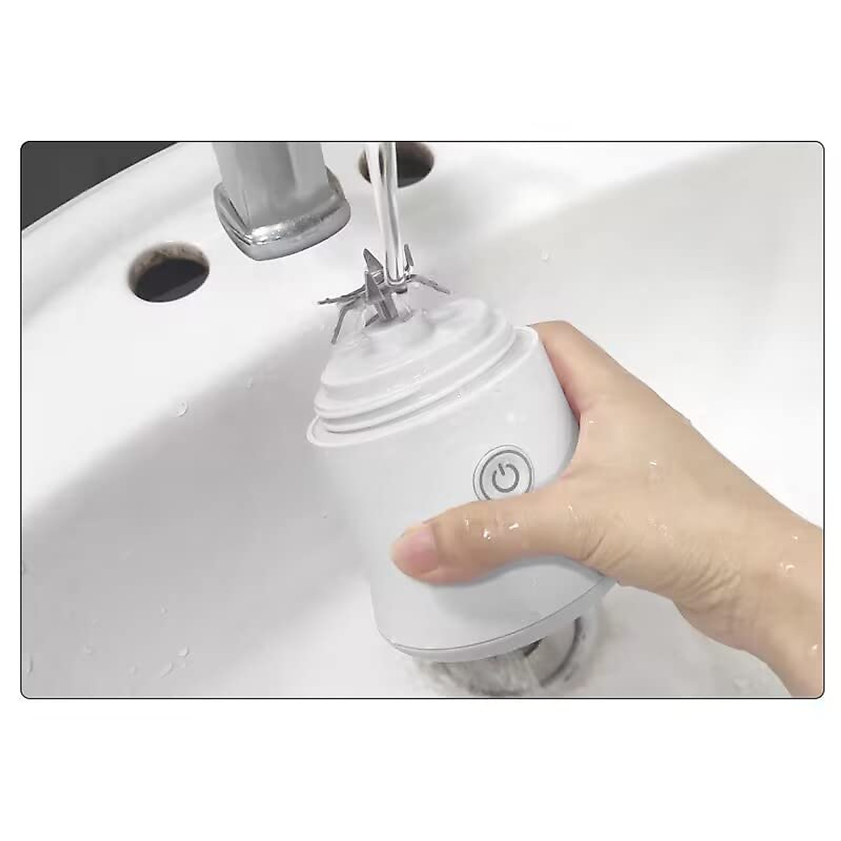 Portable Blender Mode Mixing Juicer Personal Size Blender for Shakes Smoothies Nut Juice Vegetables with 6 Blades Mini Blender 20 Oz for Kitchen Home and Travel (White)