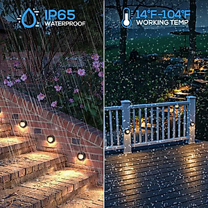LEONLITE Low Voltage LED Deck Lights, 3W CRI90 12-24V AC/DC Landscape Step Stair Railing Light, IP65 Waterproof Aluminum Surface Mount Louvered Stair Light, 3000K Warm White, Bronze, Pack of 6