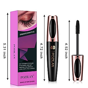 Waterproof Green Mascara with Folding Eyelash Comb Brush - Lengthening, Volumizing, Long-Lasting, Natural Eye Makeup (04 Green)