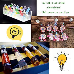 24 Pcs 50ml Flat-Bottomed Transparent Test Tube with Aluminum Screw Caps,Non-breakable Clear Plastic Organizer with Leak-proof Lids,Plastic Storage Tubes for Candy,Bath Salt,Granules and Liquids