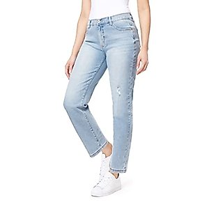 WallFlower Women's Size Fearless Curvy Straight Denim Super High-Rise Insta Vintage Juniors Jeans (Standard, Alpine, 18 Plus