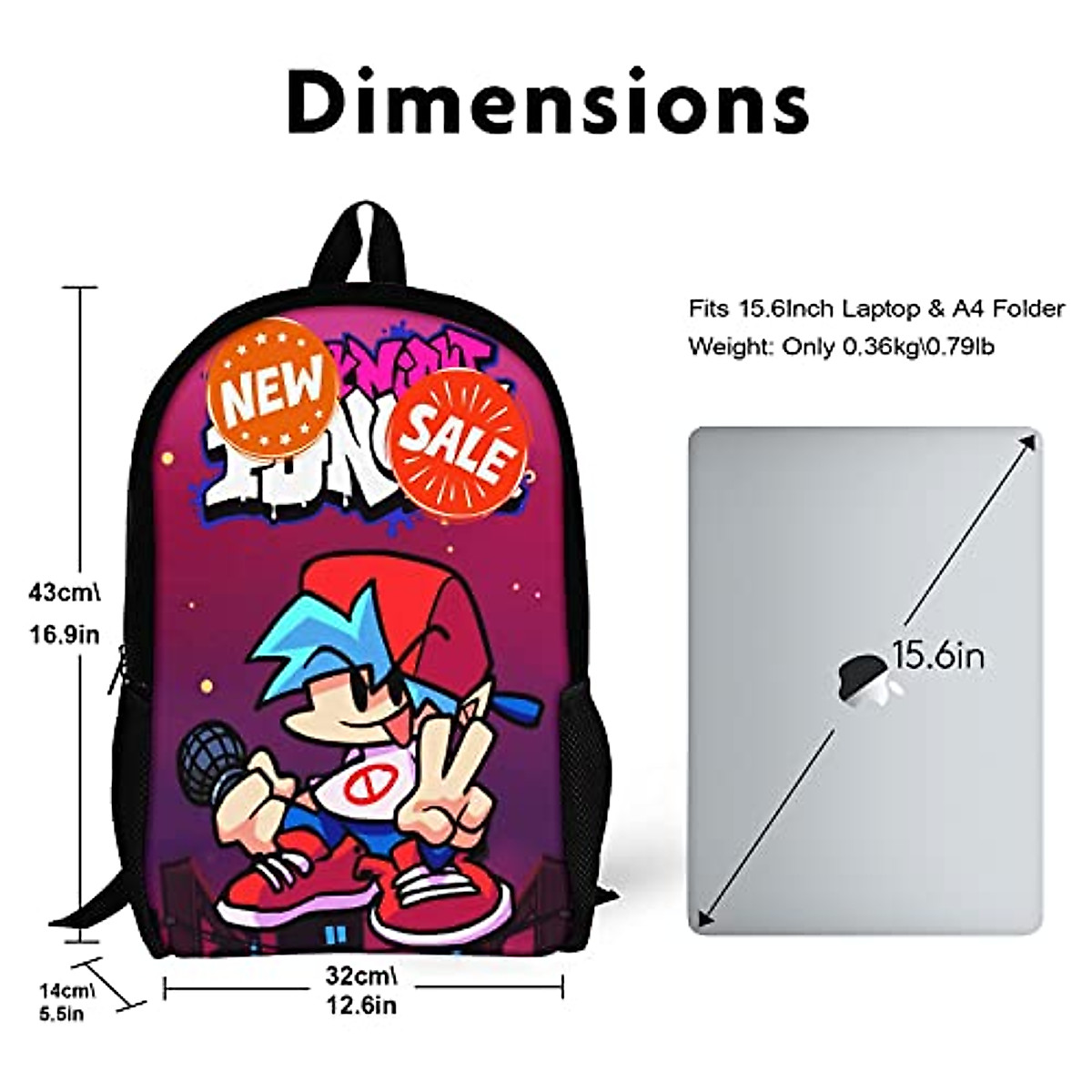 Valvia Cartoon Backpack Durable Lightweight Laptop Backpack for Men Women Boys Girls University Travel Shoulder Bag 17 inch