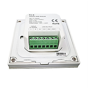 LAZIRO Led Strip Dimmer DC12V-24V 4A 3 Channel Output 12A Rotary Panel Manual Knob Wall Mounted Dim 5050 3528 Single Color Tape Dimming (Color : T1 K Black)