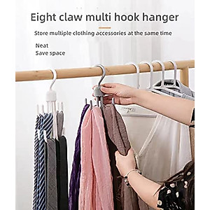 18 Pcs Space Bears for Hangers&360° Rotating Scarf Tie Rack Hooks, Clothes Hanger Connector Hooks, Easy to Use Slip-Over Design, Organize Shirts, Pants, Jackets, Heavy Coats