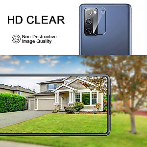 Coolpow 【3+3 Pack】 Designed for Samsung Galaxy S20 FE 5G Screen Protector Tempered Glass, with 3Pack Camera Lens Protector [Easy Installation] [Anti-Scratch]