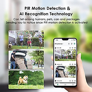 GMK [2023 Upgraded Version] Security Cameras Wireless Outdoor 1080P Battery Powered WiFi Cameras Color Night Vision 2-Way Audio AI Motion Detection for Home Security with Cloud/SD IP65 Weatherproof