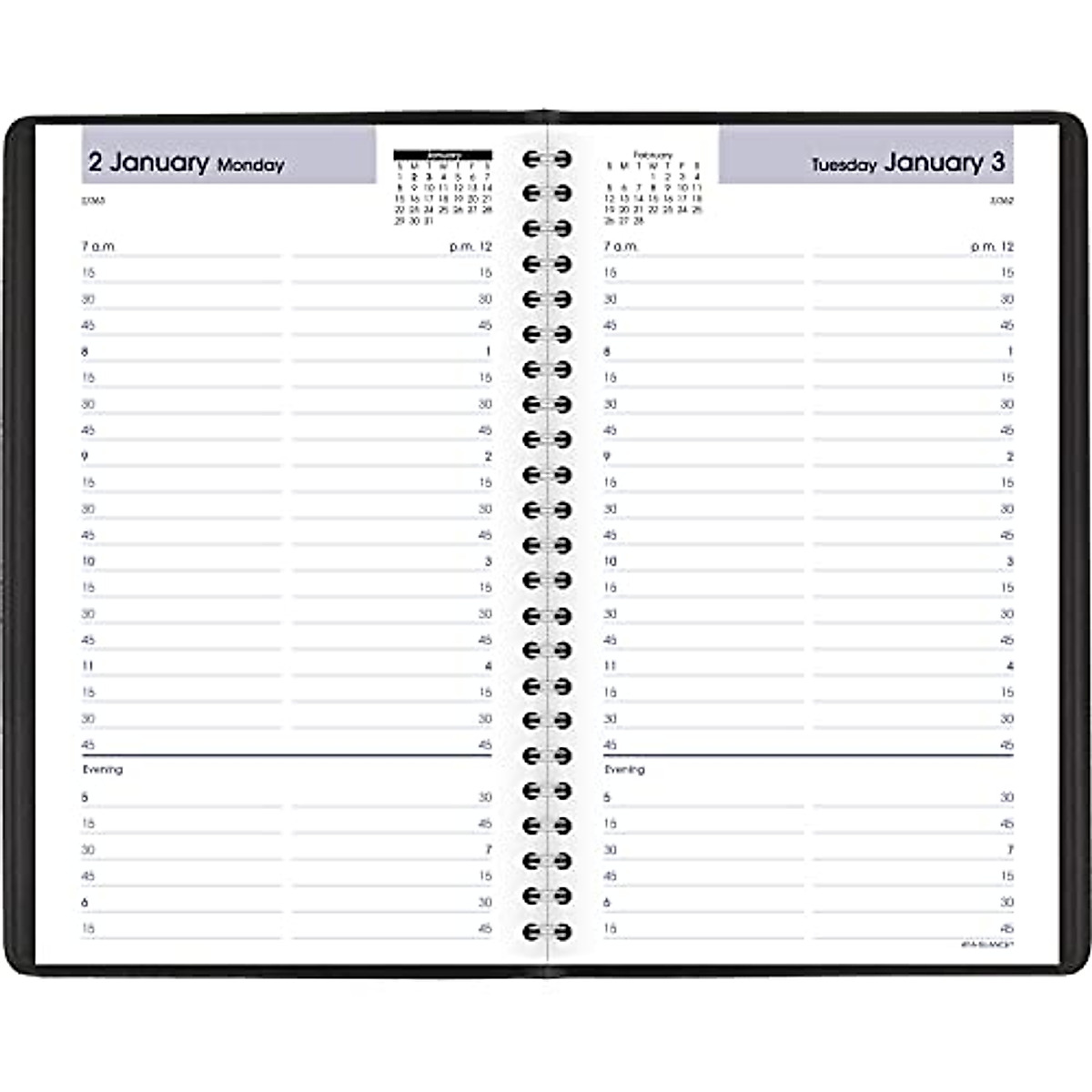 AT-A-GLANCE 2023 Daily Planner, DayMinder, Quarter-Hourly Appointment Book, 5" x 8", Small, Black (G10000)