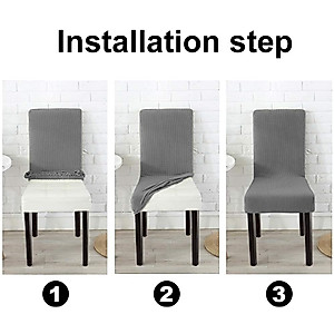 NORTHERN BROTHERS 2 Packs Chair Covers, Stretch Parson Chair Covers, Dining Room Chair Covers, Kitchen Chair Covers Set of 2, Light Grey