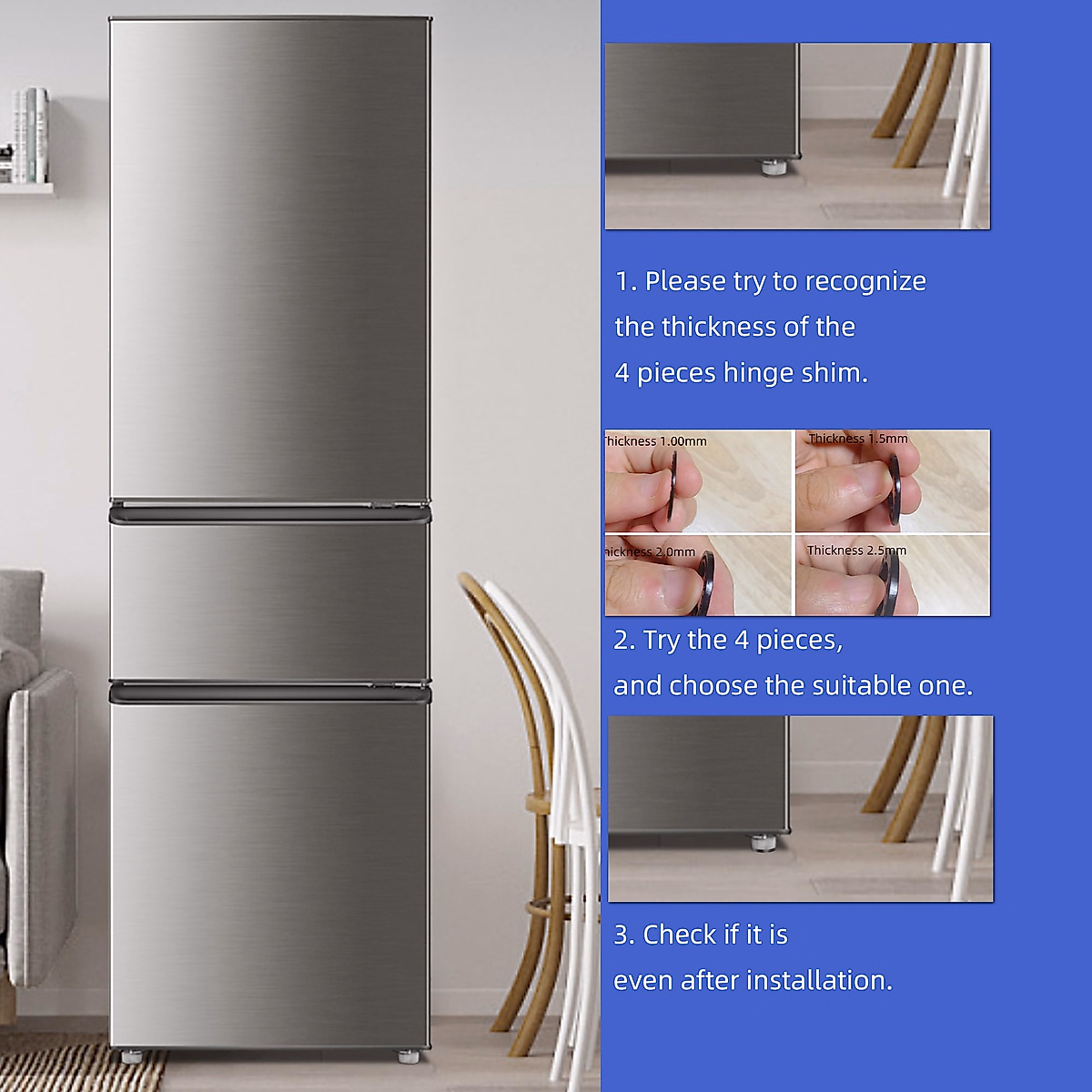 DA99-04158A Refrigerator Snap Rings Height Adjustment Door Hinge Shim Compatible with Samsung DA60-00314A, DA60-00314B, DA60-00314C, DA60-00314D, 3282540, PS6448337 AP5668209