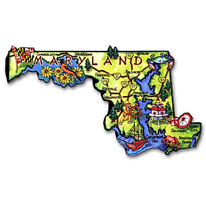 Maryland Artwood State Magnet Collectible Souvenir by Classic Magnets