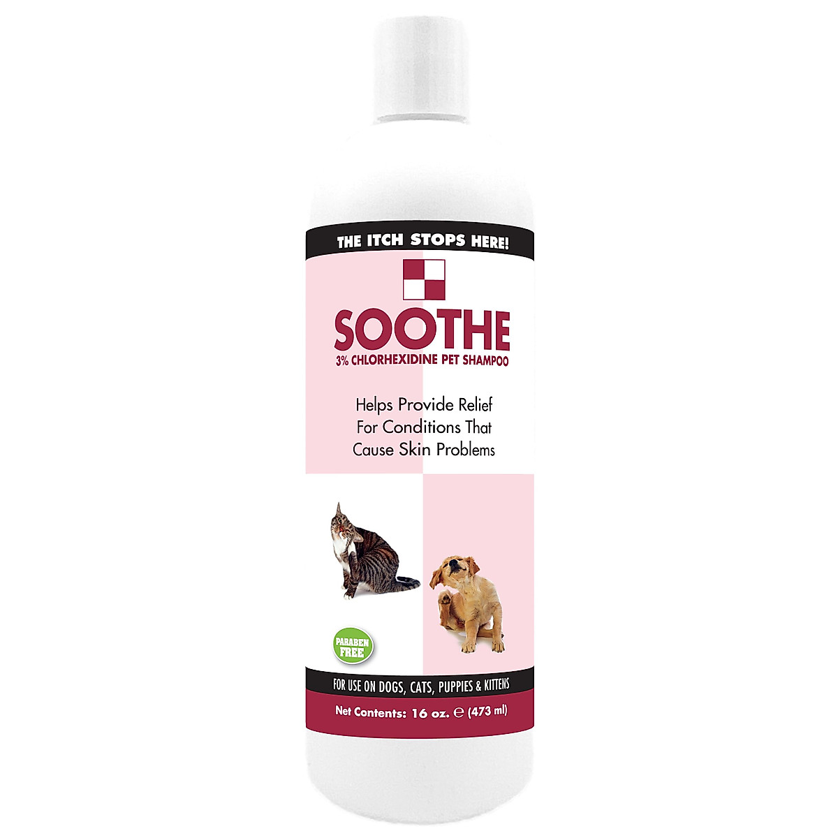 Soothe Itch Relief Pet Shampoo for Dogs & Cats 16 oz. | Antiseptic | Antifungal | Cools Red, Inflamed Skin | Made in USA