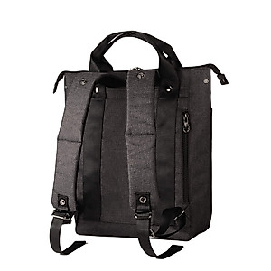 Kah&Kee Convertible Laptop Backpack and Tote Bag Handbag Concealed Strap Computer Compartment Travel School for Women Man (Black)